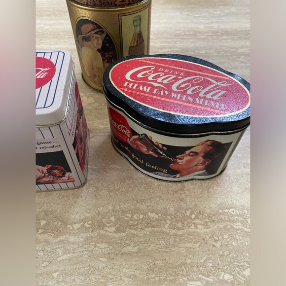 Coca Cola | Accents | Vintage Cocacola Tins Musical Box Set Of 3 | Poshmark